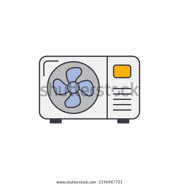 Ac Outdoor Unit Icon Color Isolated Stock Vector (Royalty Free ...