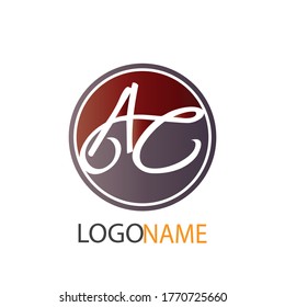 Ac Typography Letter Ac Inside Circle Stock Vector (Royalty Free ...