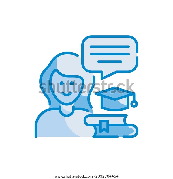 Academic Adviser Vector Blue Colour Icon Stock Vector (Royalty Free ...