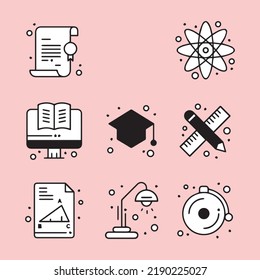 Academic Icon Set Suitable Symbols Logos Stock Vector (Royalty Free ...