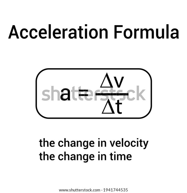 Acceleration Formula Velocity Time Stock Vector (Royalty Free) 1941744535