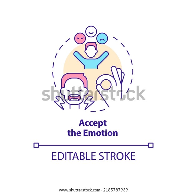 Accept Emotion Concept Icon Admit Feelings Stock Vector (Royalty Free ...