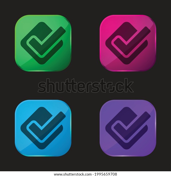 Accept Four Color Glass Button Icon Stock Vector (Royalty Free ...