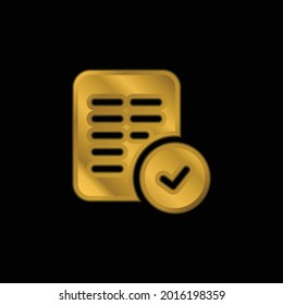Accept Gold Plated Metalic Icon Logo Stock Vector (Royalty Free ...