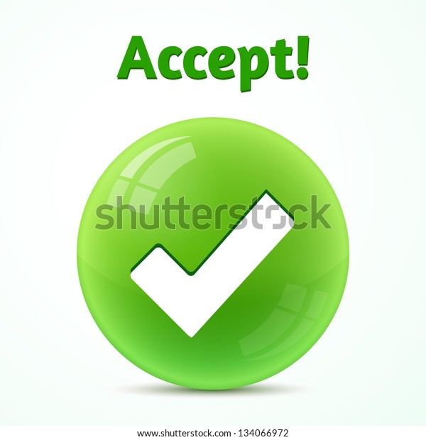 Accept Green Symbol Isolated Stock Vector (Royalty Free) 134066972 ...