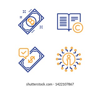 Accepted Payment Bitcoin Copyright Icons Simple Stock Vector (Royalty ...