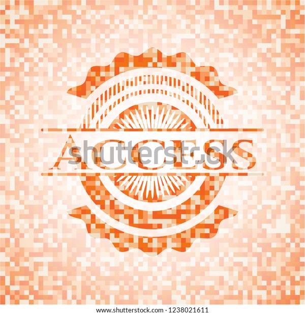 Access Abstract Emblem Orange Mosaic Background Stock Vector (Royalty ...