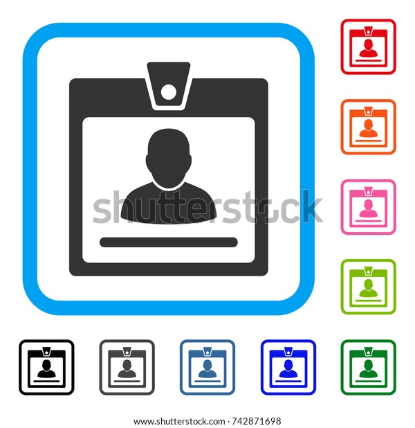 Access Badge Icon Flat Grey Pictogram Stock Vector (Royalty Free ...