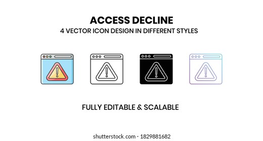 Access Decline Vector Illustration Icons Different Stock Vector ...