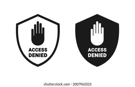 Access Denied Shield Hand Block Illustration Stock Vector (Royalty Free ...