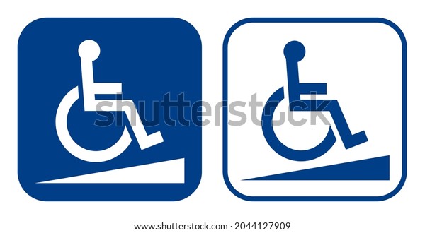 Accessible Slope Icon Set Pictogram Vector Stock Vector (Royalty Free ...