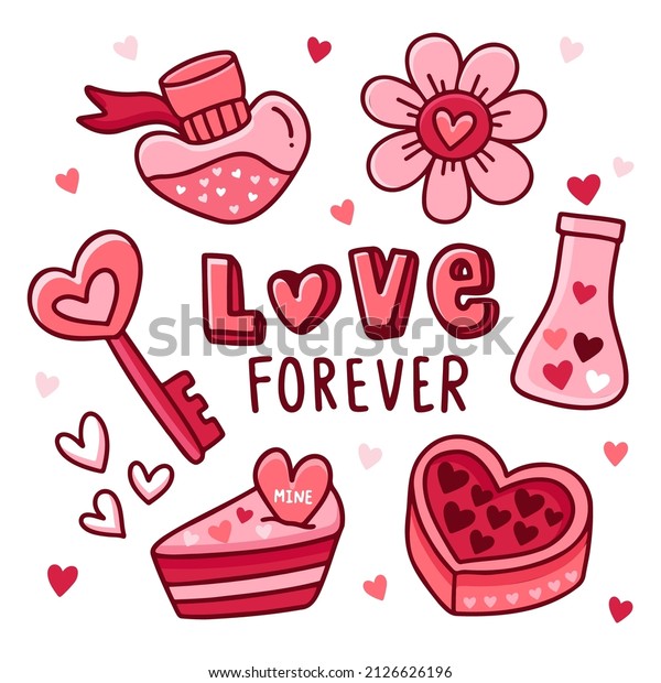 Accessories Drawing Cartoon Style Object Element Stock Vector (Royalty ...