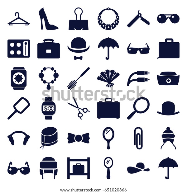 Accessory Icons Set Set 36 Accessory Stock Vector (Royalty Free) 651020866