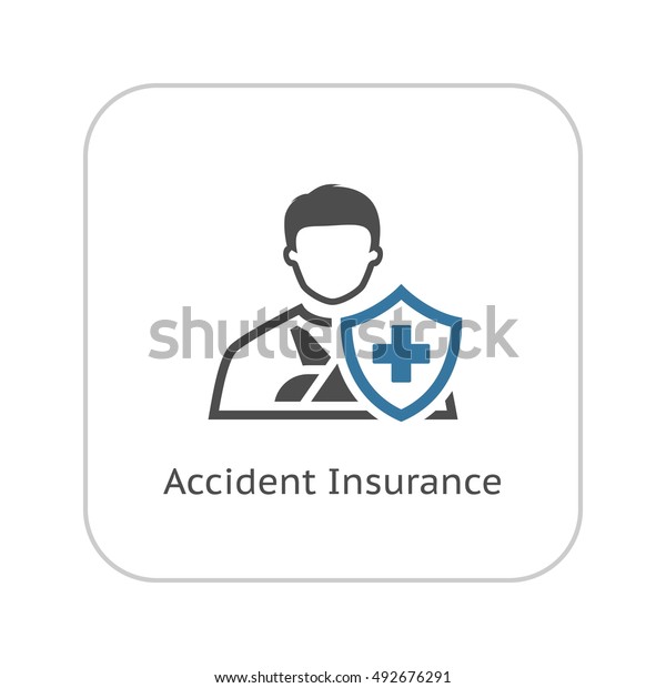 Accident Insurance Icon Flat Design Isolated Stock Vector (Royalty Free ...