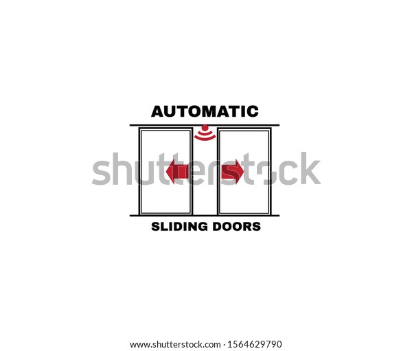 Accident Prevention Signs Automatic Sliding Doors Stock Vector (Royalty ...