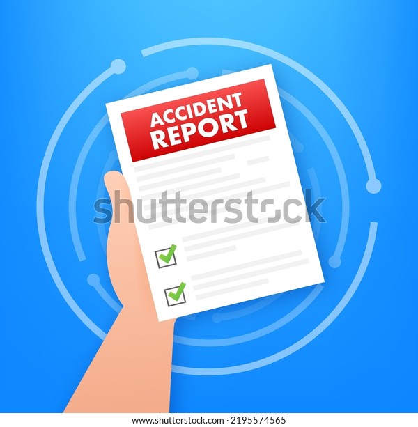Accident Report Form Clipboard Hand Vector Stock Vector (Royalty Free ...