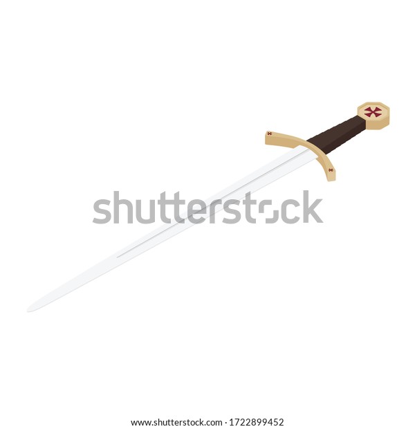 Accolade Sword Knights Templar Medieval Weapon Stock Vector (Royalty ...