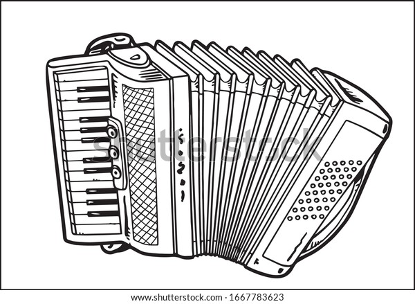 Accordion Simple Style Isolated On White Stock Vector (Royalty Free ...