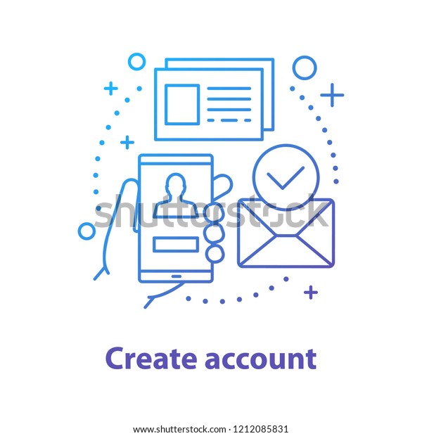 Account Creating Concept Icon New User Stock Vector (Royalty Free ...