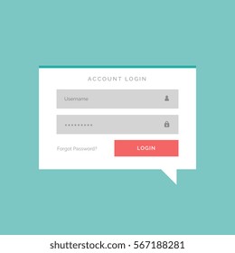 Flat Color Login Form Ui Template 스톡 벡터(로열티 프리) 678520750 | Shutterstock