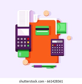 Accounting Bookkeeping Vector Illustration Stock Vector (Royalty Free ...