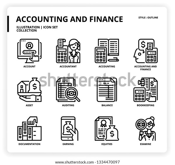Accounting Finance Icon Set Stock Vector (Royalty Free) 1334470097