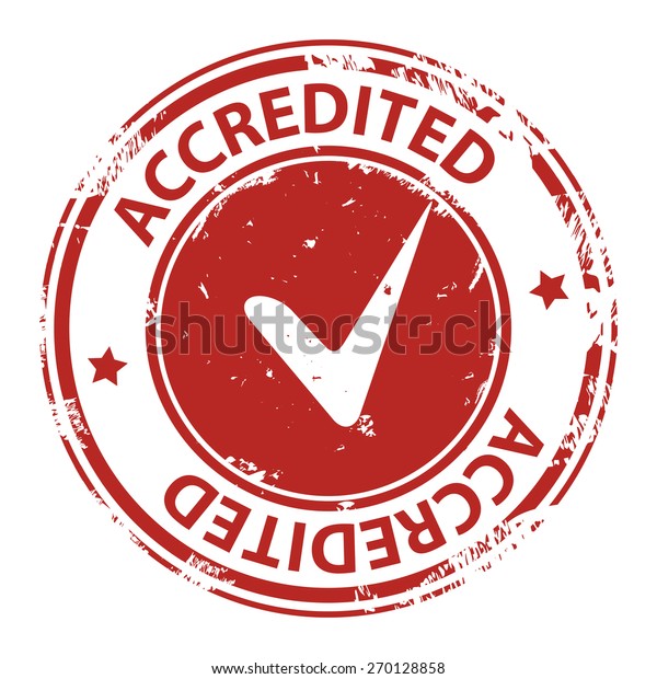 Accredited Red Stamp Tick Check Rubber Stock Vector (Royalty Free ...