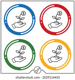 Accumulation Icon 4 Different Colored Button Stock Vector (Royalty Free ...