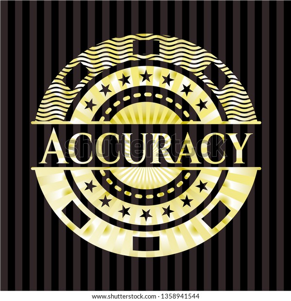Accuracy Gold Badge Emblem Stock Vector (Royalty Free) 1358941544 ...