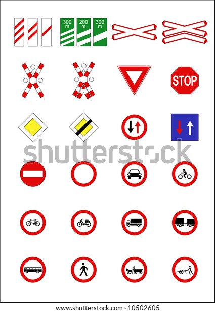 Accurate Trafficroad Signs Indicators: เวกเตอร์สต็อก (ปลอดค่าลิขสิทธิ์ ...