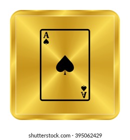 Ace Playing Card Gold Vector Icon Stock Vector (Royalty Free) 348648191