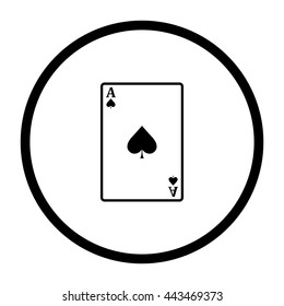 Ace Playing Card Black Vector Icon Stock Vector (Royalty Free ...
