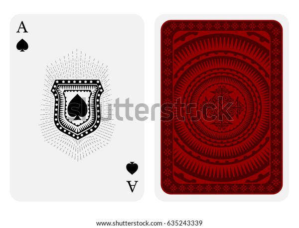 Ace Spades Face Spades Inside Shield Stock Vector (Royalty Free ...
