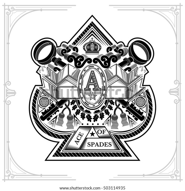 Ace Spades Form Crossed Keys Vintage: vector de stock (libre de ...