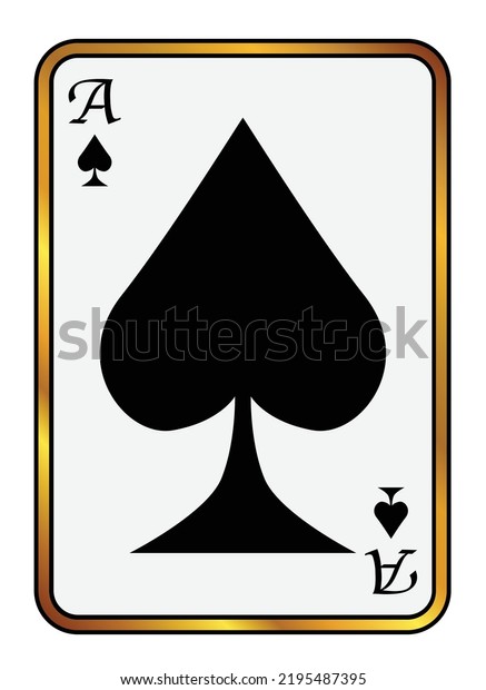 Ace Spades Playing Card Isolated On Stock Vector (Royalty Free ...