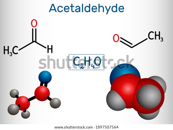Acetaldehyde Ethanal Ch3cho Molecule Ketone Used Stock Vector (Royalty ...