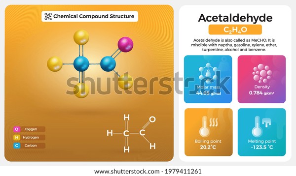 Acetaldehyde Properties Chemical Compound Structure Stock Vector ...