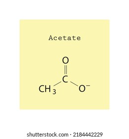 Acetate Chemical Structure On Yellow Background Stock Vector (Royalty ...