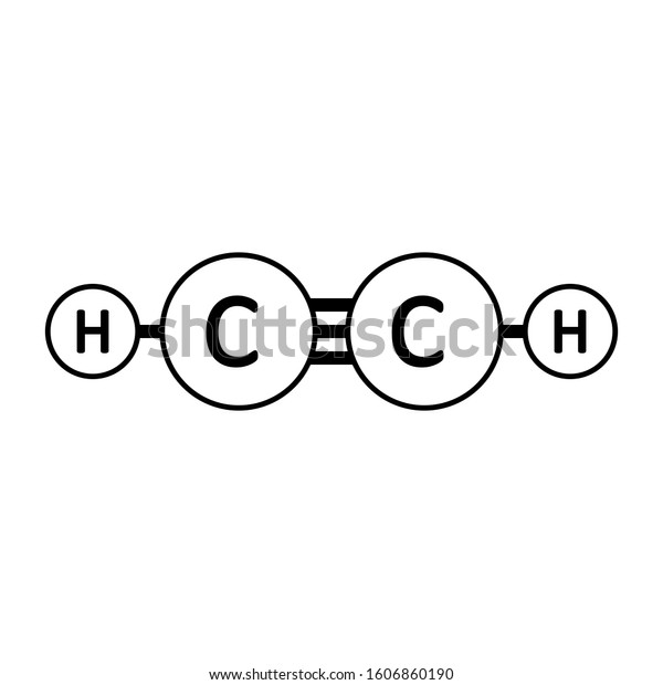 Acetylene Molecule Icon On White Background Stock Vector (Royalty Free ...