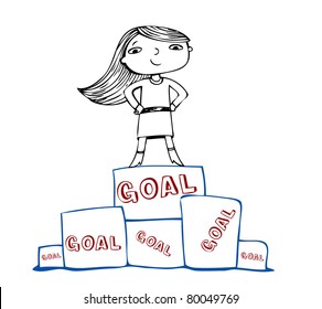 Achieve Goal Vector Illustration Stock Vector (Royalty Free) 80049769 ...