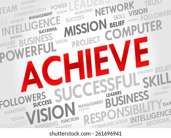 Achieve Word Cloud Business Concept Stock Vector (Royalty Free ...