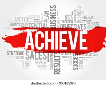 Achieve Word Cloud Collage Business Concept Stock Illustration ...
