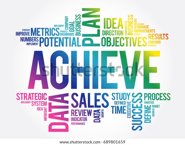 Achieve Word Cloud Collage Business Concept Stock Vector (Royalty Free ...