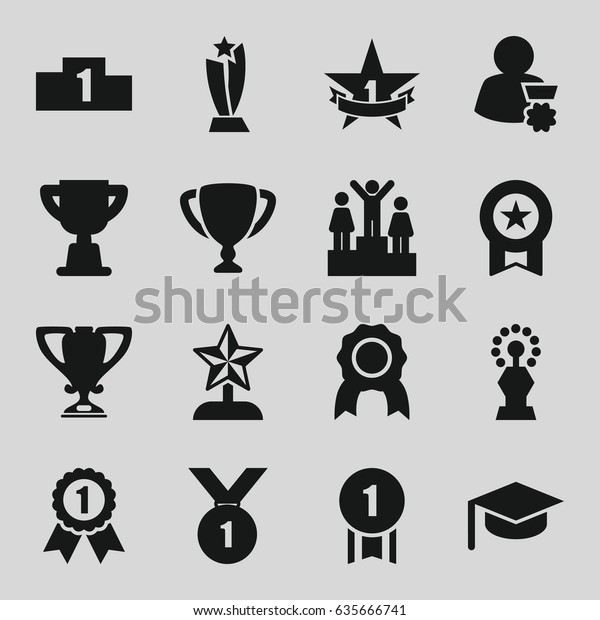 Achievement Icons Set Set 16 Achievement Stock Vector (Royalty Free ...