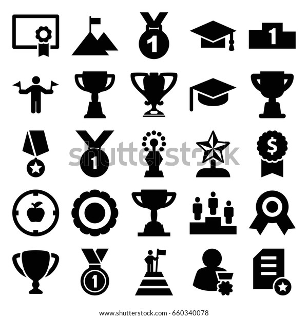 Achievement Icons Set Set 25 Achievement Stock Vector (Royalty Free ...