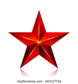 Vektor Stok Four Point Red Star Icon Vector (Tanpa Royalti) 1125871469 ...