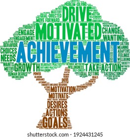 Achievement Word Cloud On White Background Stock Vector (Royalty Free ...