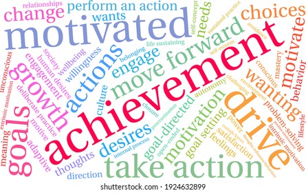 Achievement Word Cloud On White Background Stock Vector (Royalty Free ...