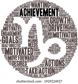 Achievement Word Cloud On White Background Stock Vector (Royalty Free ...