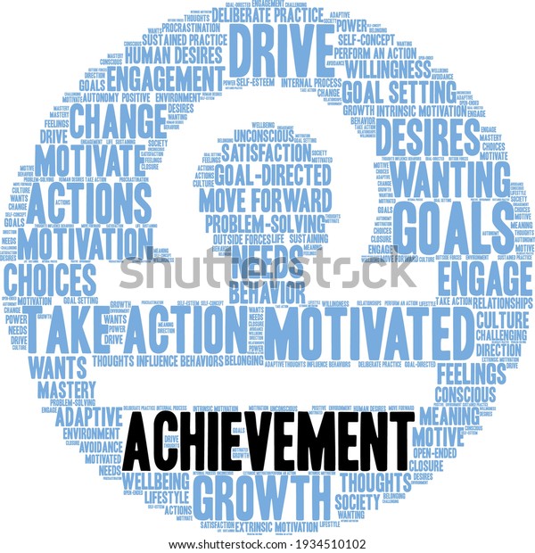Achievement Word Cloud On White Background Stock Vector (Royalty Free ...